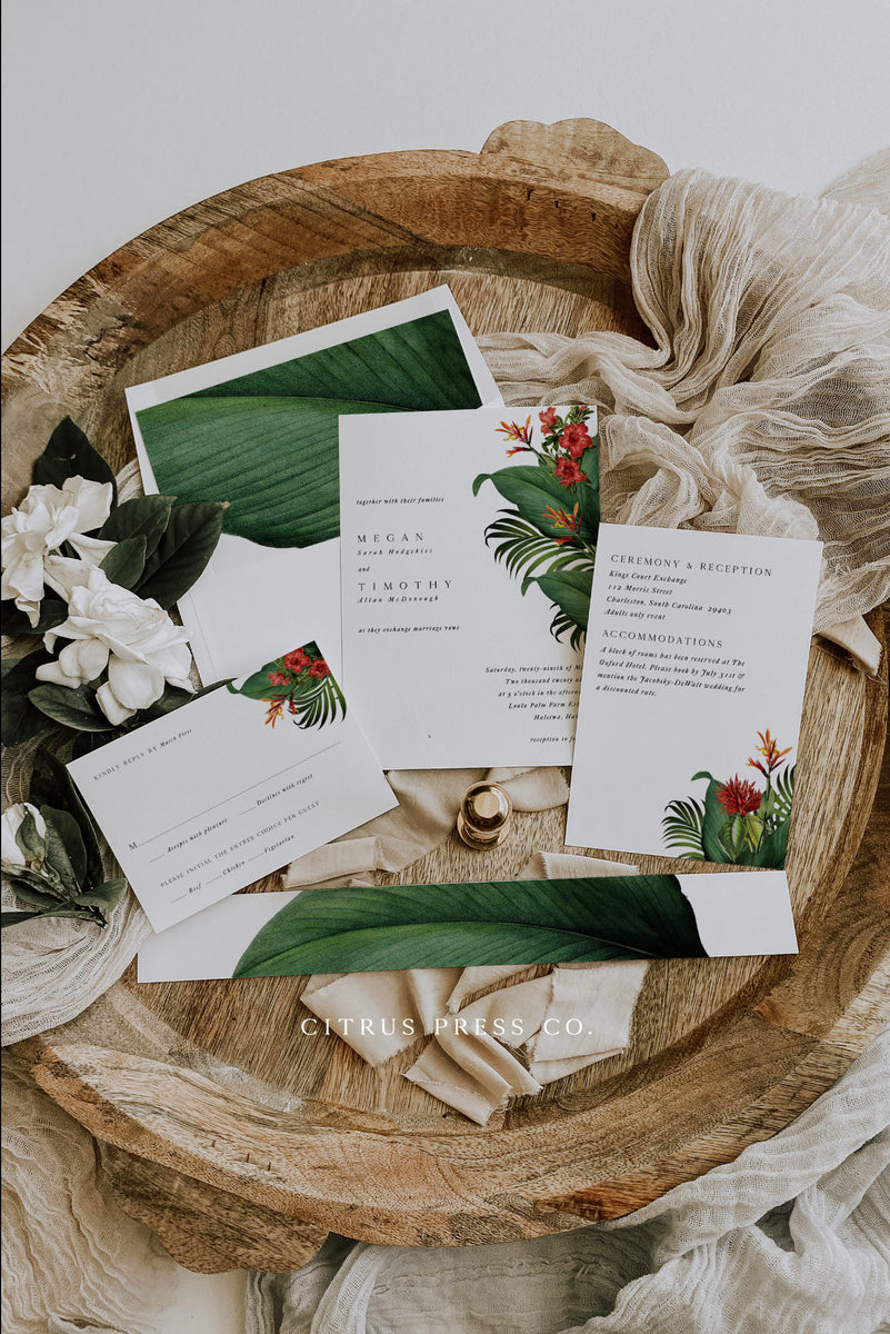 Destination Wedding Invitation Suite Template | Megan – Citrus Press