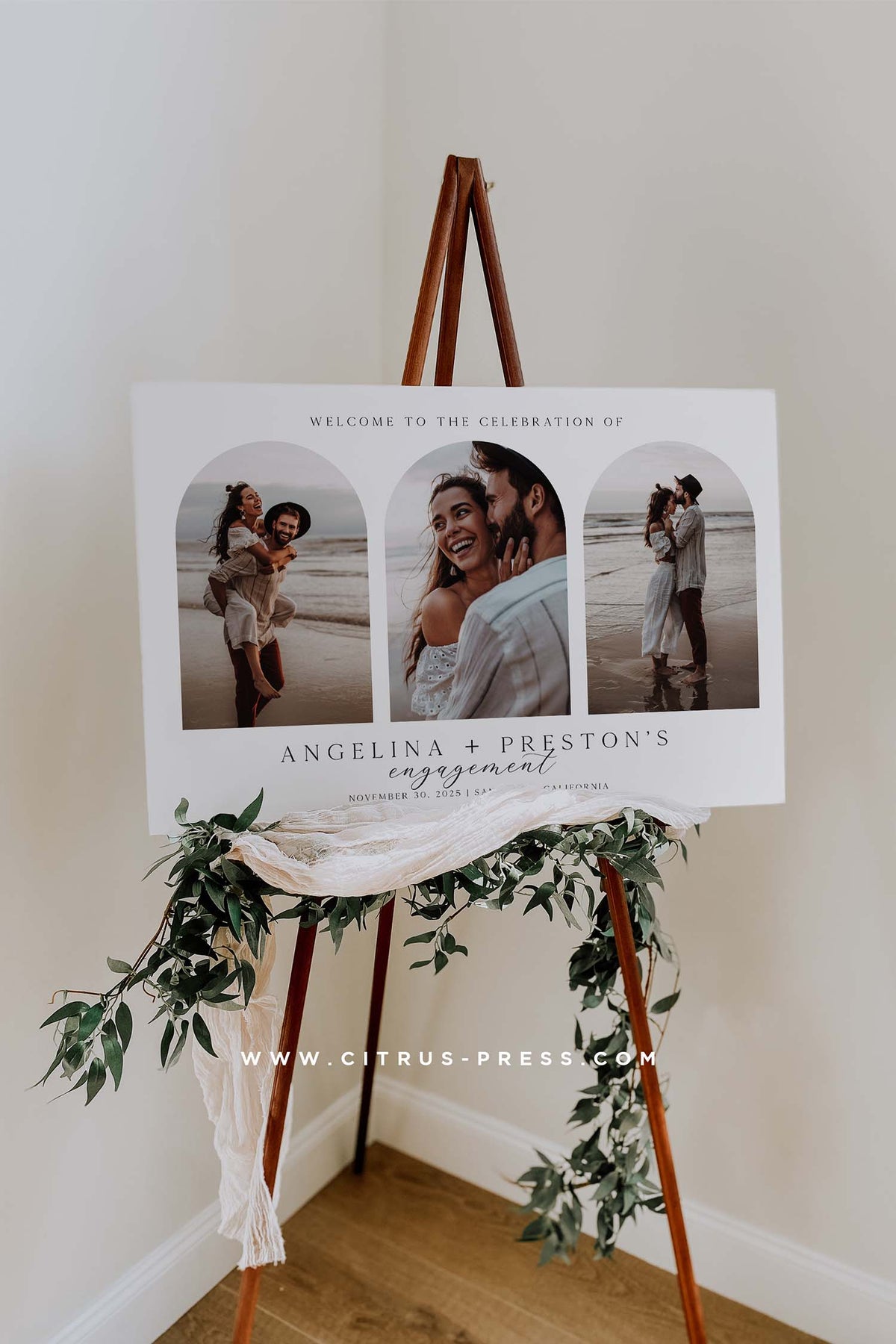 Engagment Party Photo Welcome Sign 36x24 | Printable Template – Citrus ...