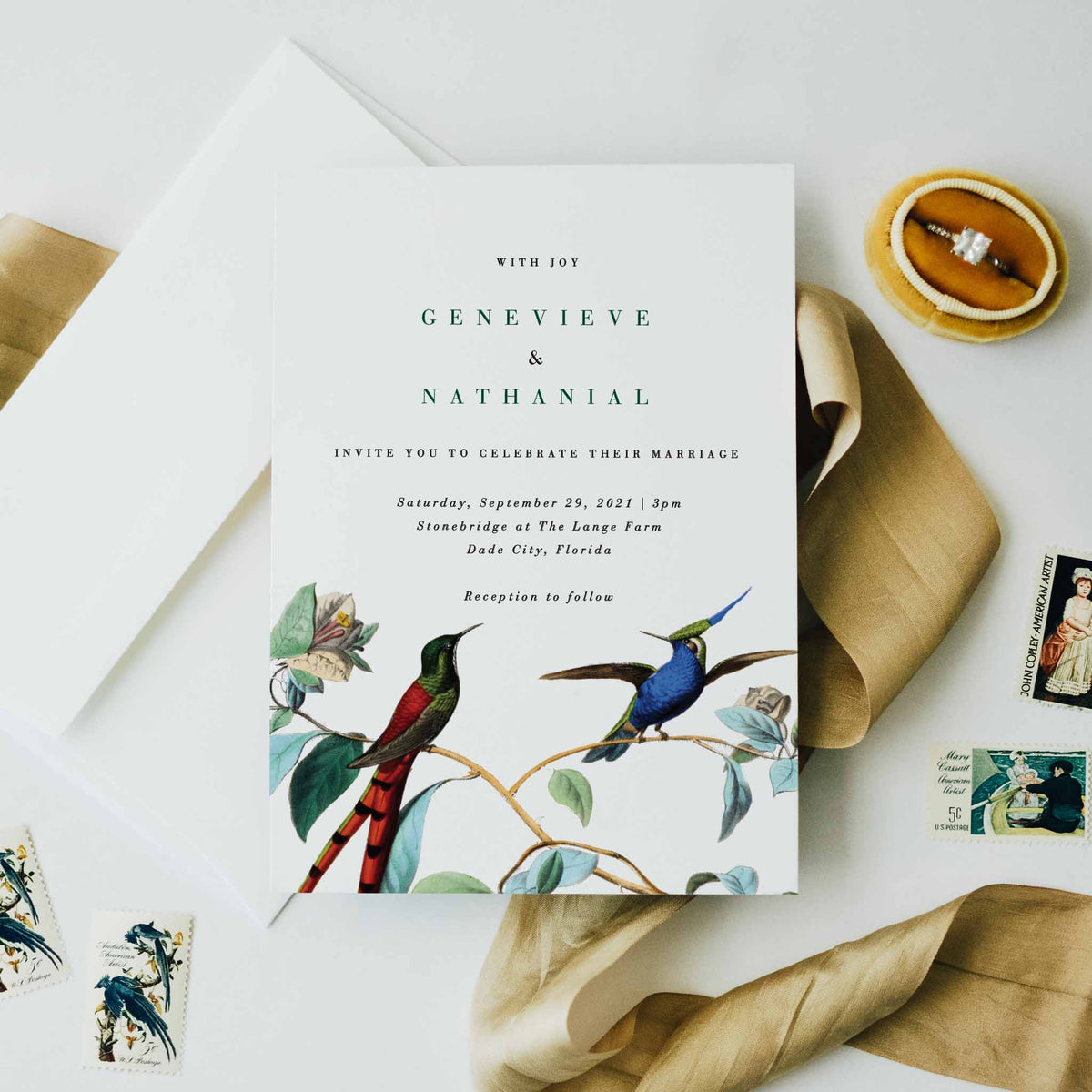 Love bird wedding invitation – Citrus Press