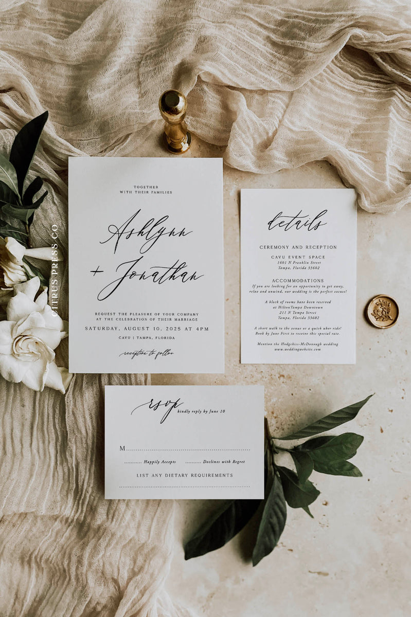 Minimalist Wedding Invitation – Citrus Press