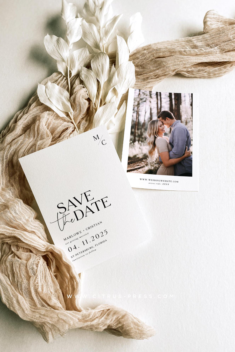 Modern Save Date Cards Free Modern Photo Save The Date Card