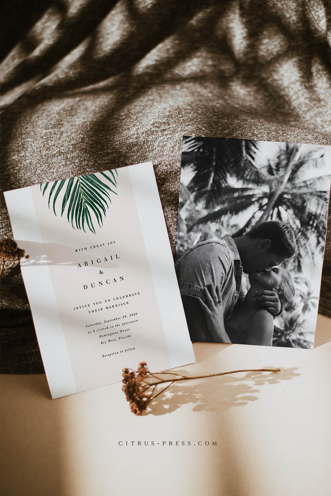 Tropical Beach Wedding Invitation Tropical Beach Theme Wedding