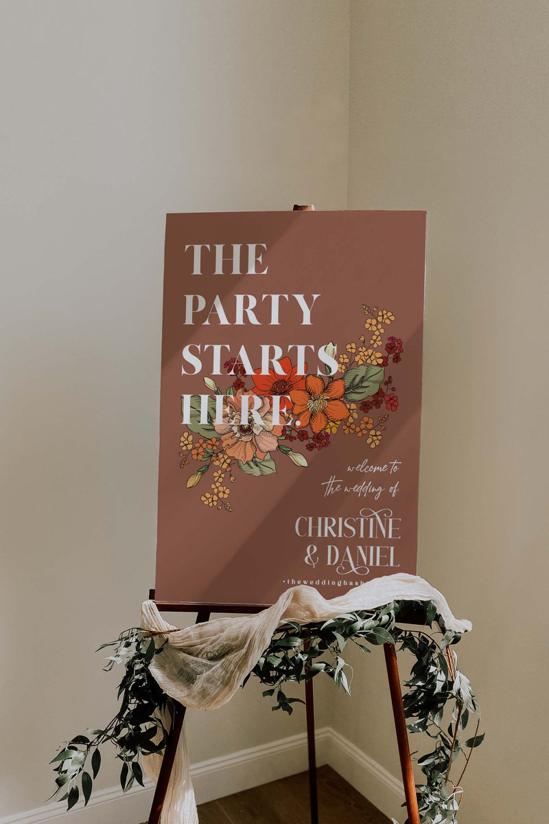 Retro 70s Sign | Wedding Welcome Sign | Editable Template – Citrus Press