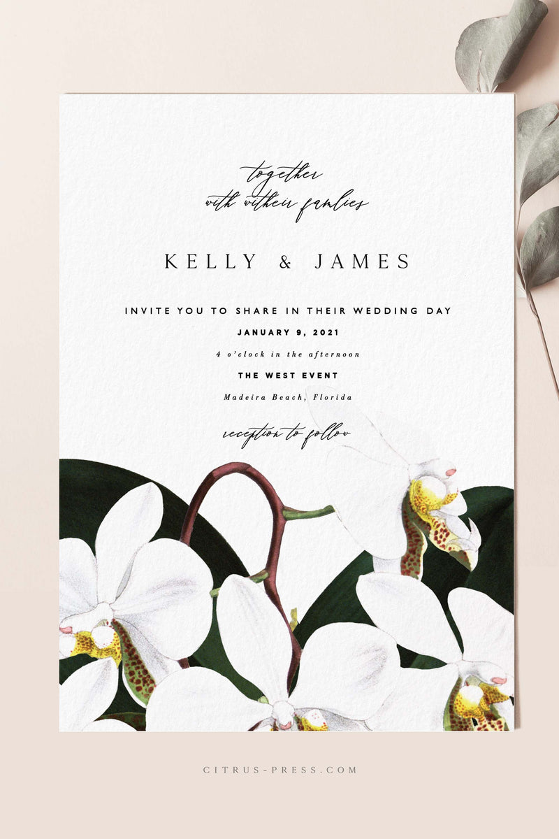 Orchid Destination Wedding Invitation – Citrus Press