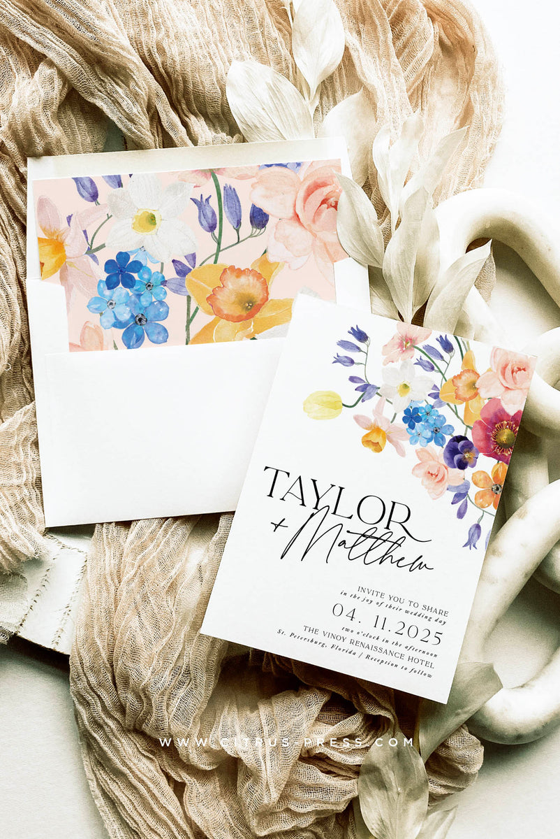 Spring Wildflower Wedding Invitation – Citrus Press