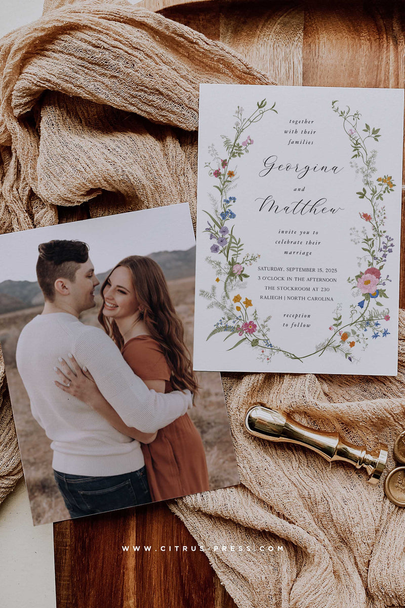 Spring Wildflower Wedding Invitation – Citrus Press